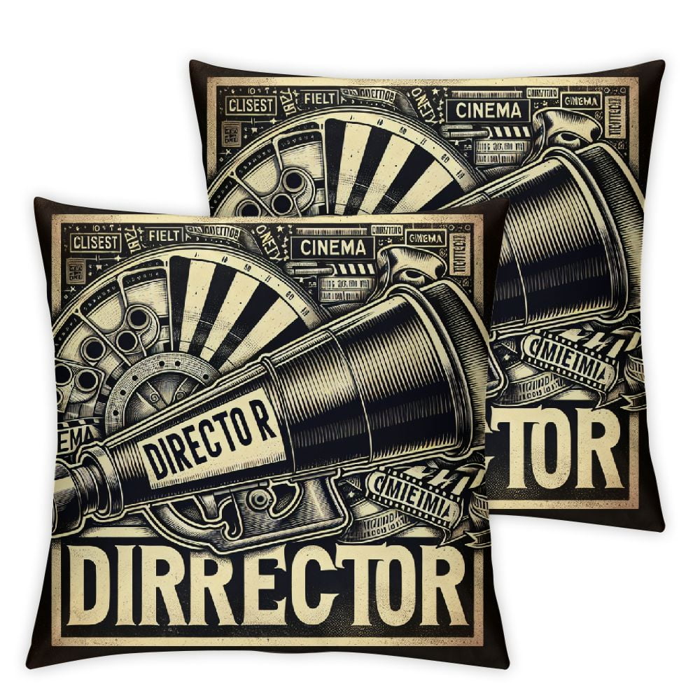 nygtbtfer Movie Theater Throw Pillow Covers Vintage Cinema Poster ...