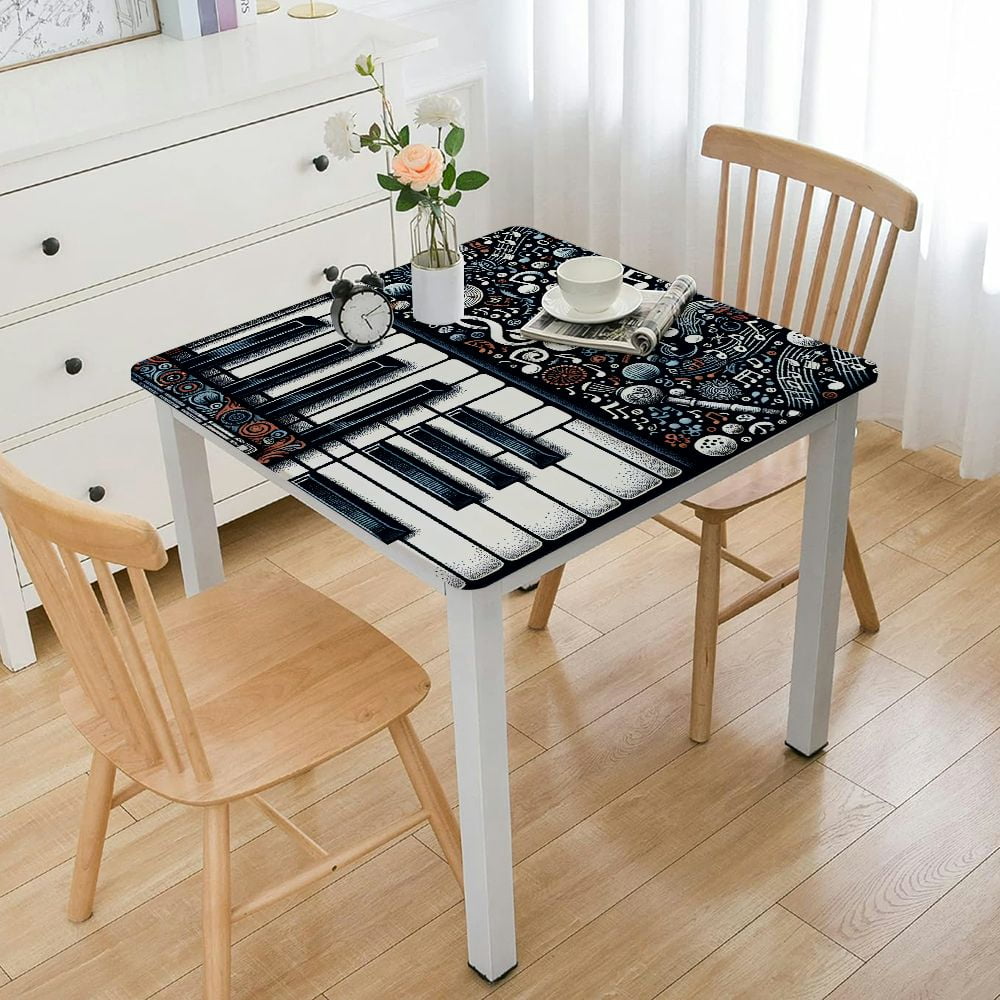 nygtbtfer Music Notes Piano Keys Square Washable Table Cloth Stain ...