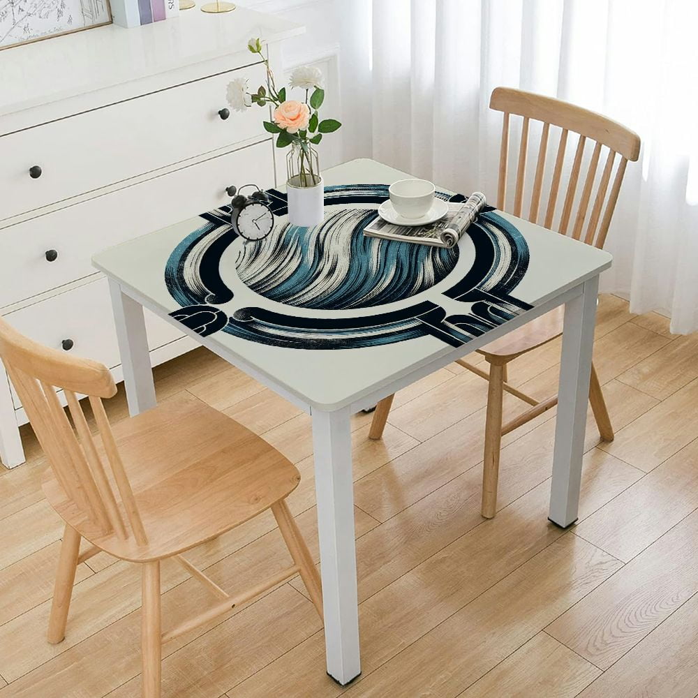 nygtbtfer Oil Painting Tablecloth, Fitted Table Cover with Elastic for ...