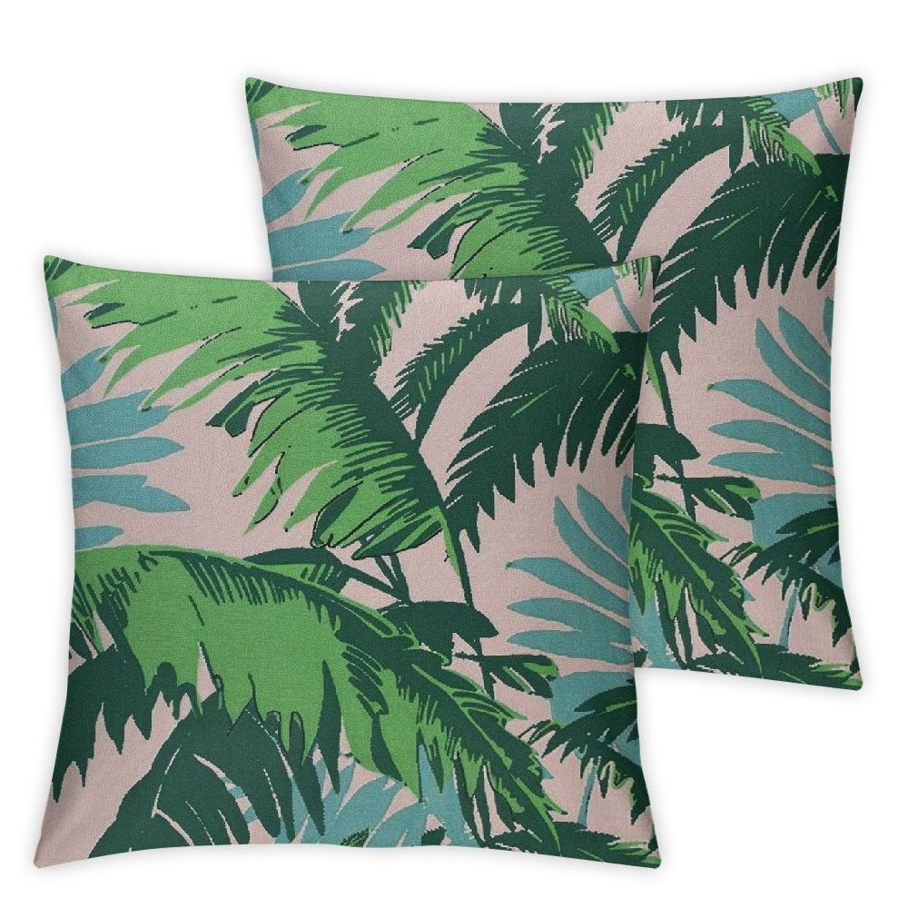 nygtbtfer Outdoor/Indoor Swaying Palms Throw Pillows, Count,Green White ...
