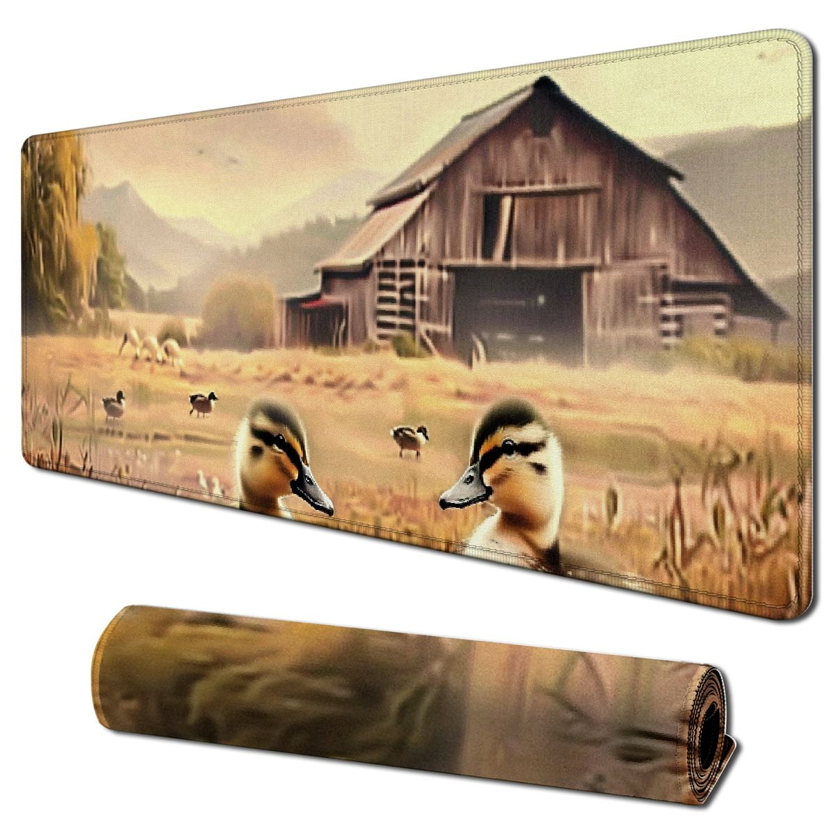 nygtbtfer Pink Cute Anime Ducklings Desk Mat Farm Mouse Pad, XXL Large ...