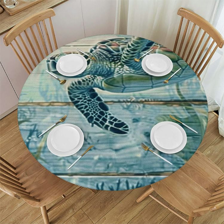 nygtbtfer , Reusable Table Cloth Round Fitted Vinyl Tablecloth with ...