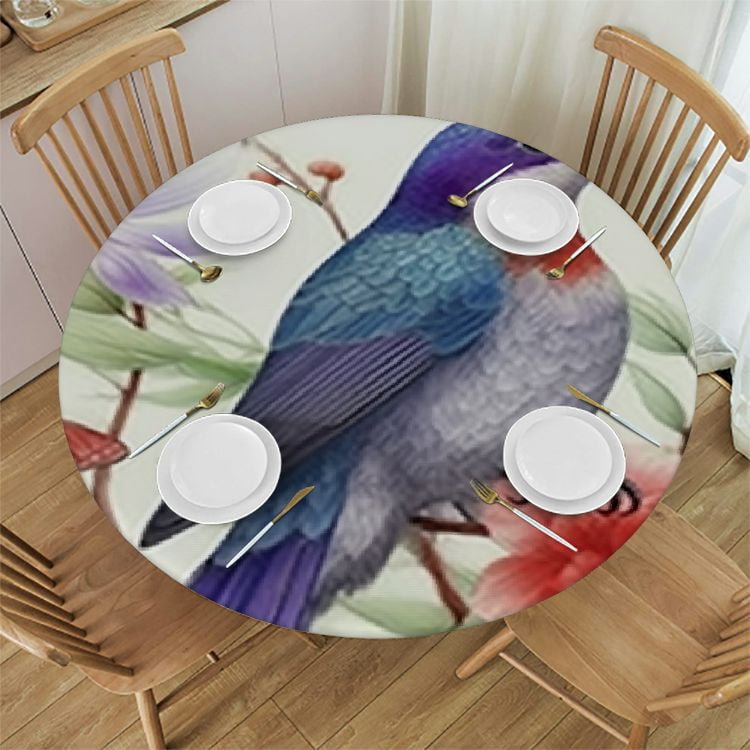 nygtbtfer Round Fitted Table Cover Washable Edge s for Kitchen Dining ...