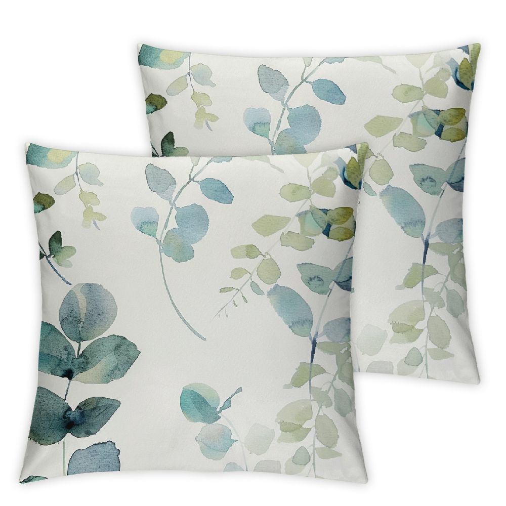 nygtbtfer Sage Green Pillow Covers Eucalyptus Branches Floral ...