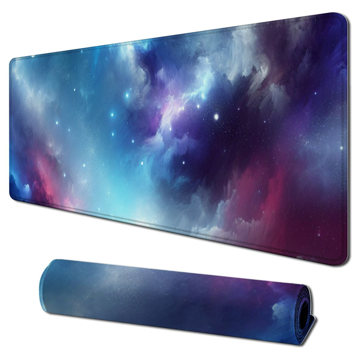 nygtbtfer Space Desk Mat Nebula View Cute Desk Pad Deep Dark Blue Large ...