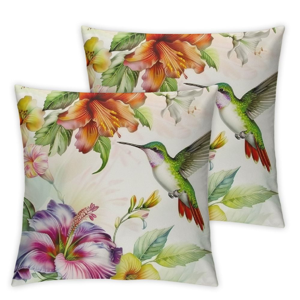 nygtbtfer Spring Floral Birds Throw Pillowcase Flowers Decorative ...
