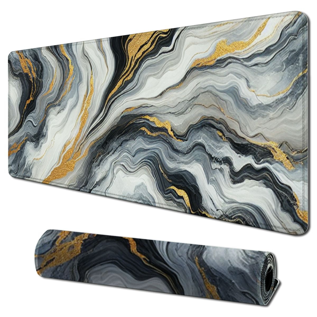 nygtbtfer Square Mouse Pad Elegant Black and White ,Office Home Premium ...