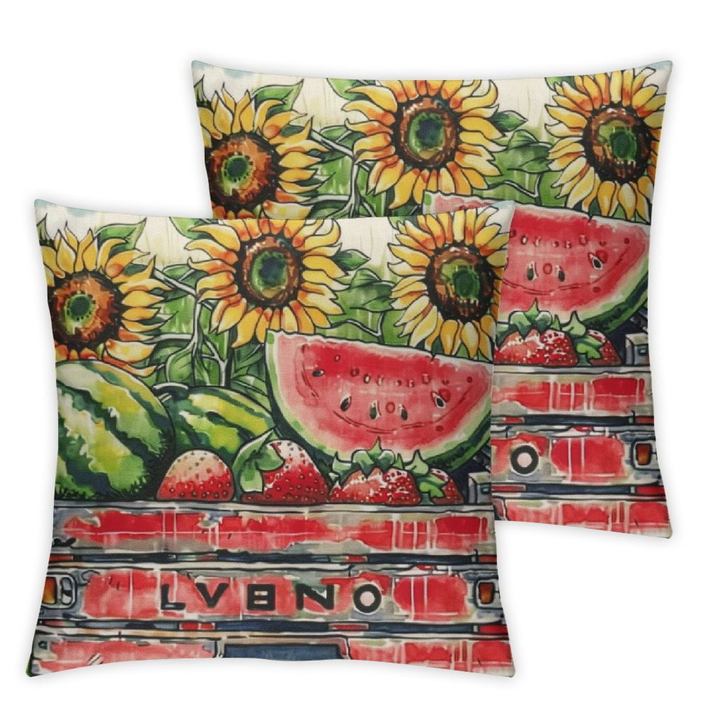 nygtbtfer Summer Pillow Set of 2Beige Gnone Watermelons Pillows ...