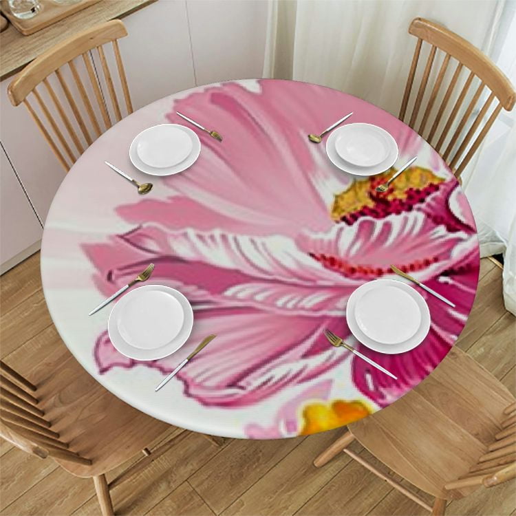 nygtbtfer Table Cloth Cover Floral Pattern, Elastic Edge, Wipeable ...