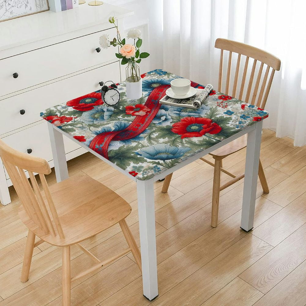 nygtbtfer Tablecloth Fitted Table Cover Tables Wipeable Elastic Table ...
