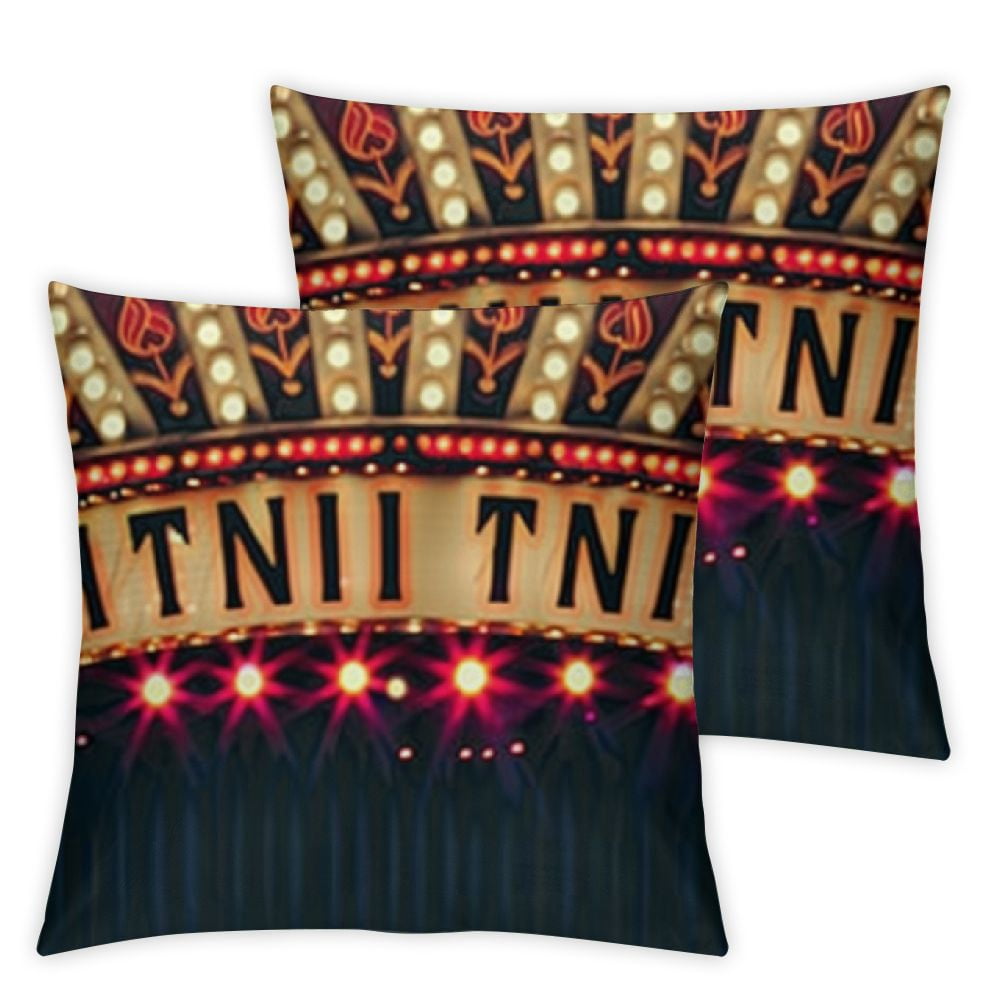 nygtbtfer Theatre Theme Reversible Throw Pillow Covers,Vintage Cinema ...