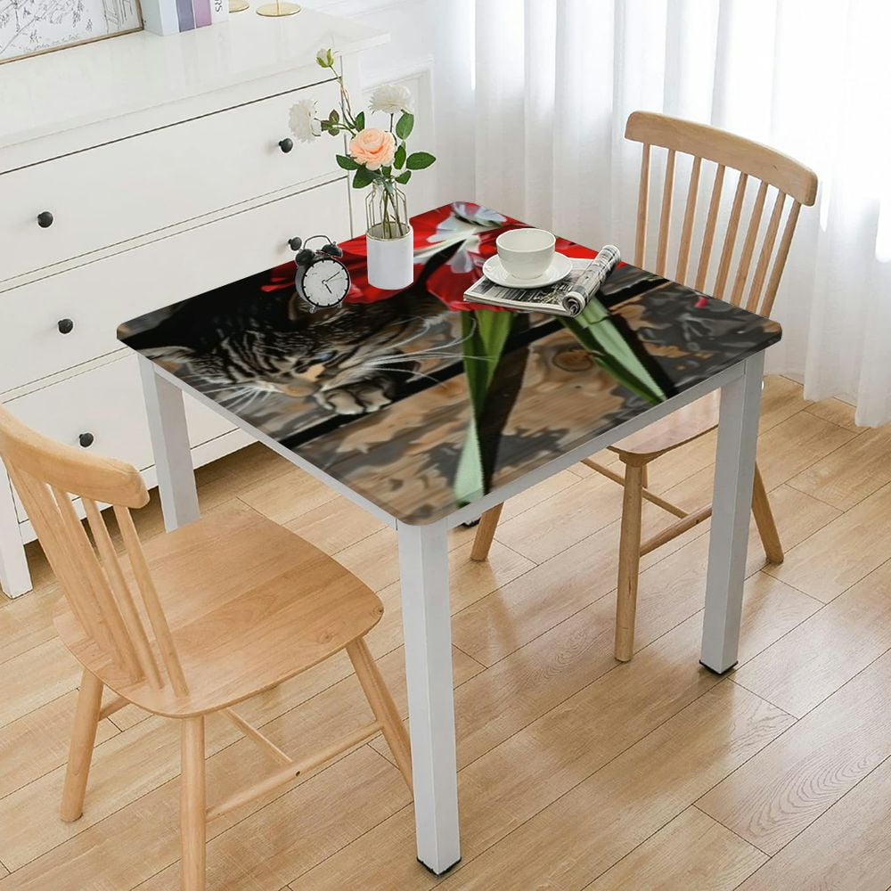 nygtbtfer Tropical Palm Leaf Print Tablecloths Stain Resistant Oilproof ...