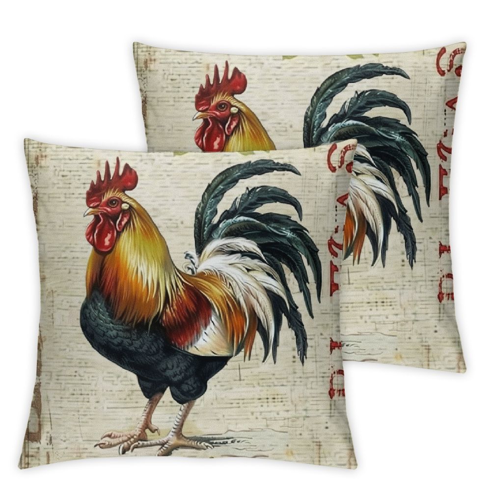 nygtbtfer Vintage Farmhouse Animals Pillowcase Rooster Pig Sheep Retro ...