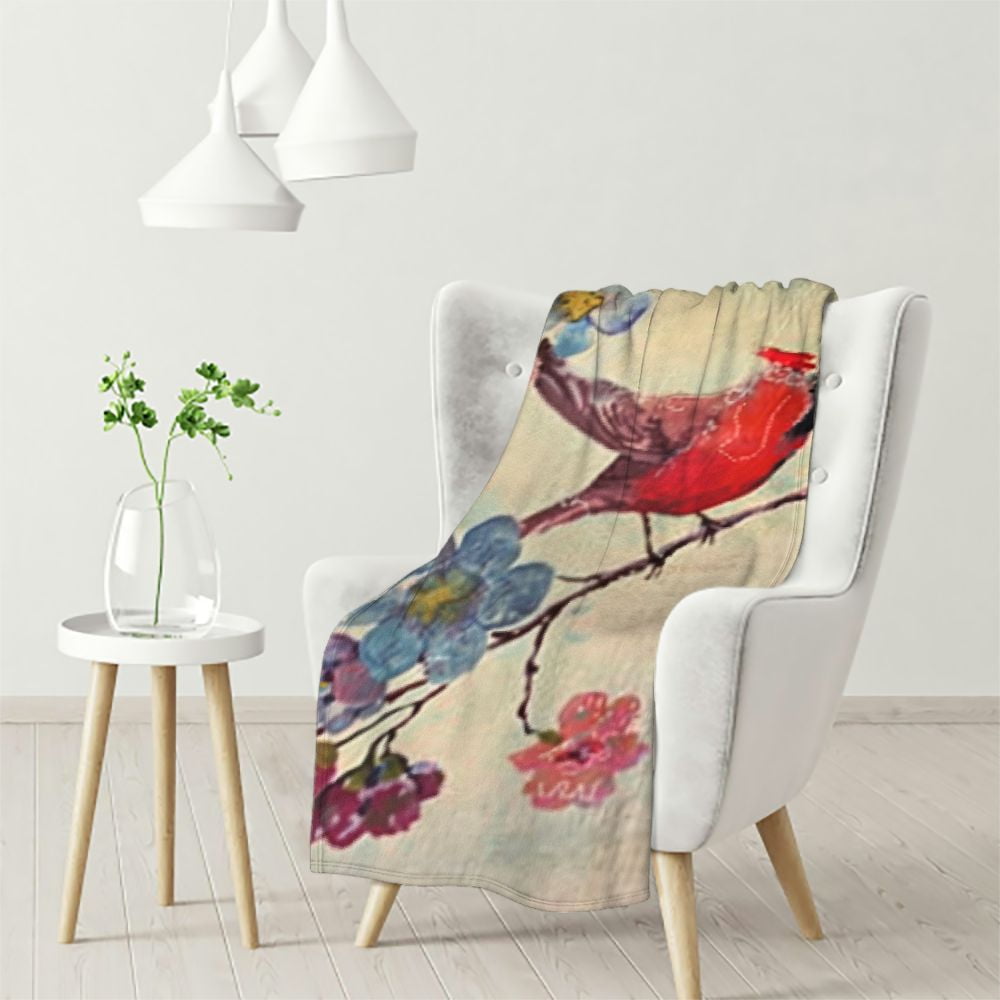nygtbtfer Wedding Soft Flannel Throw Blanket, Northern Cardinal Bird ...