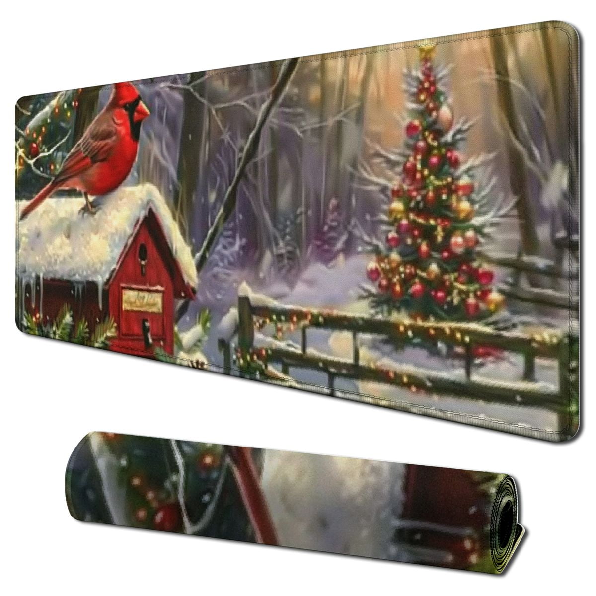 nygtbtfer Winter Farmhouse Snowy Cardinal Non Slip Rubber Base Mouse ...