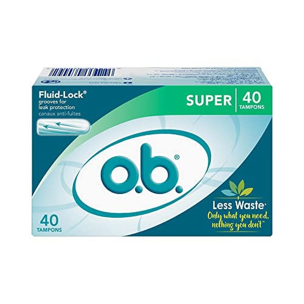 o.b. Applicator Free Digital Tampons, Super - 40 Count - Walmart.com