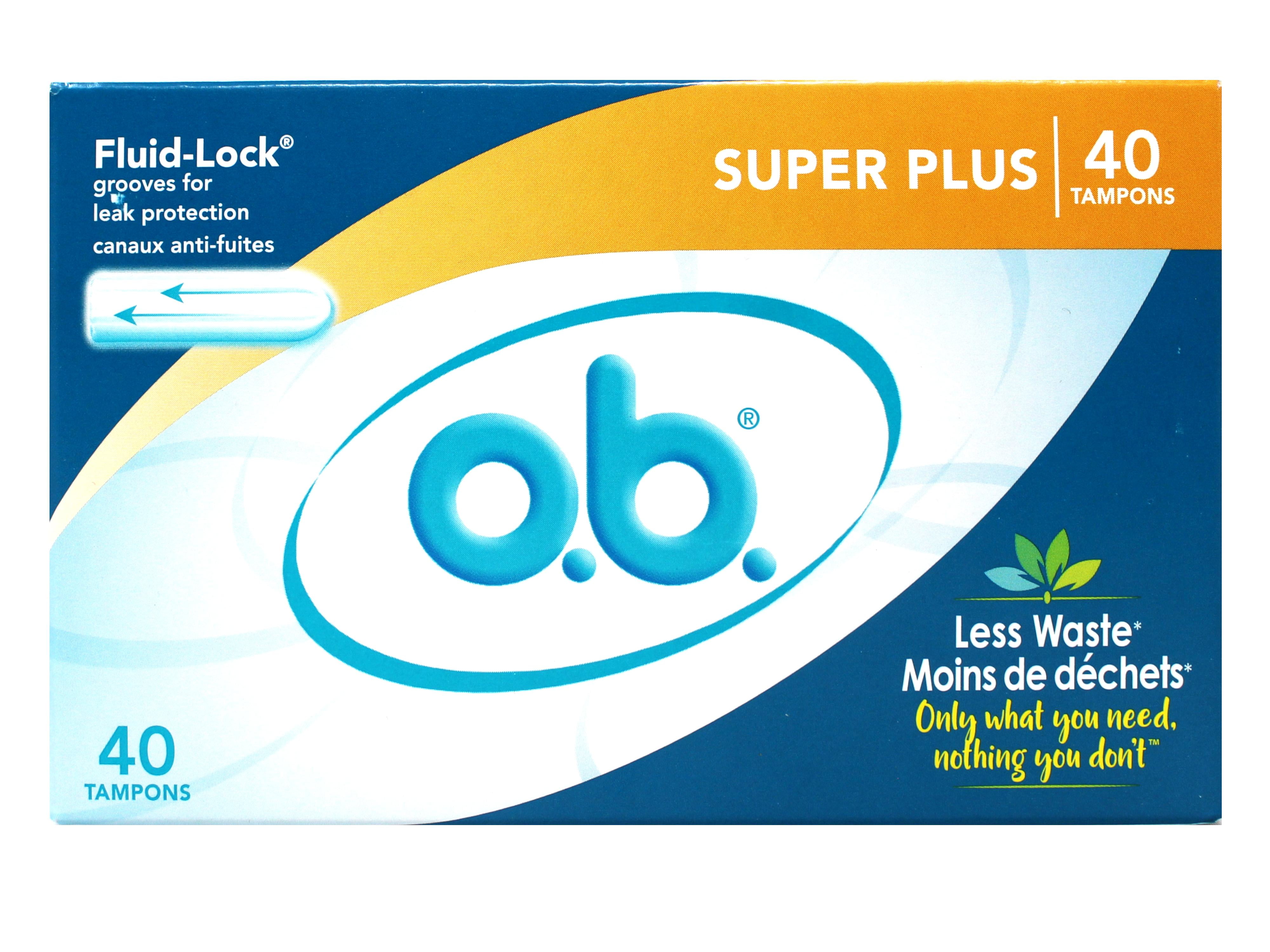 o.b. Tampons No Applicator, Unscented - 40ct, Applicator-Free Tampons ...