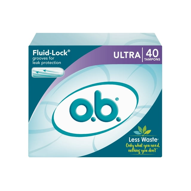 o.b. Original Ultra Absorbency Tampons, 40 Ct, Applicator-Free ...