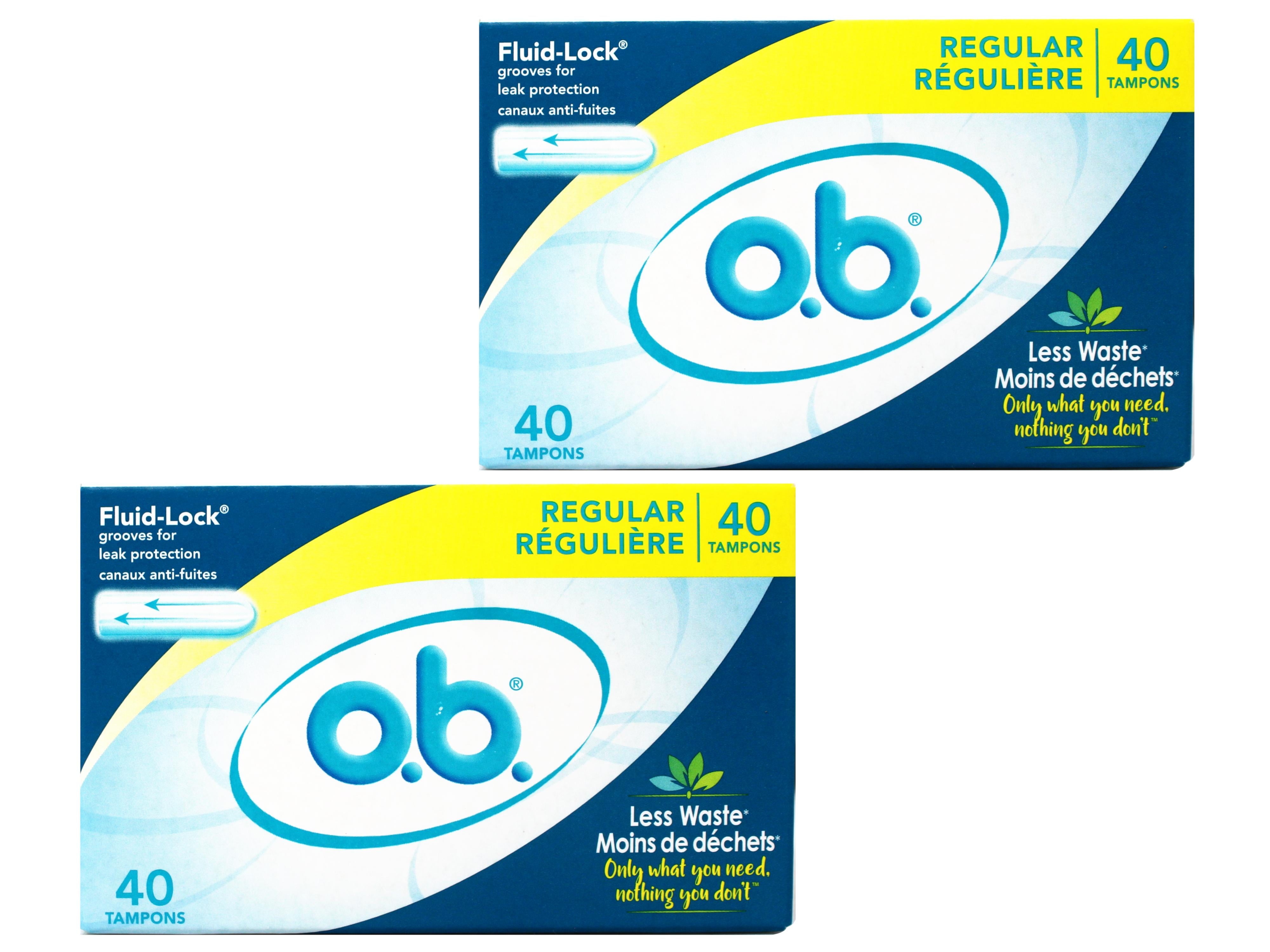 o.b. Tampons No Applicator, Unscented - 40ct, Applicator-Free Tampons ...