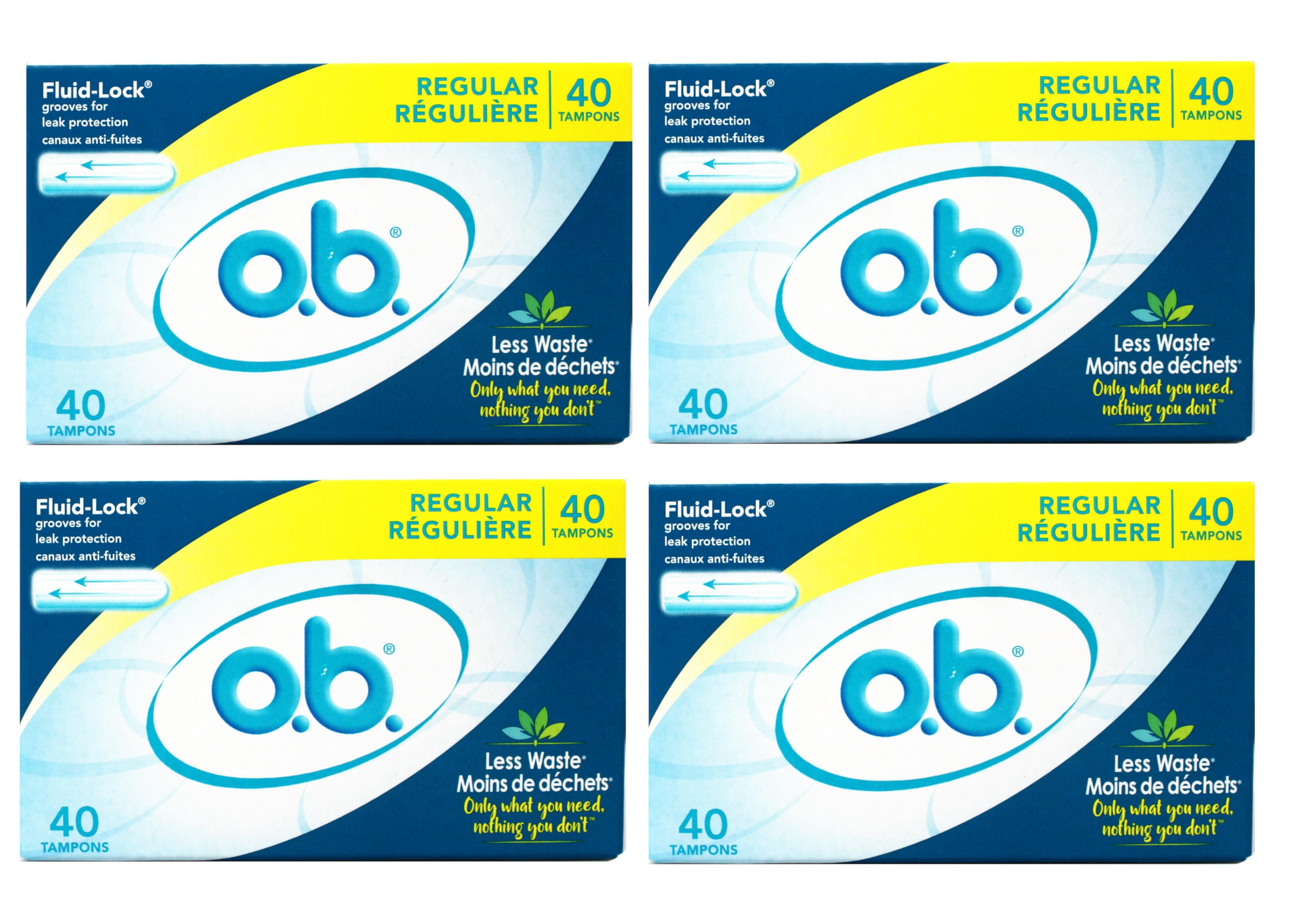 o.b. Tampons No Applicator, Unscented - 40ct, Applicator-Free Tampons ...