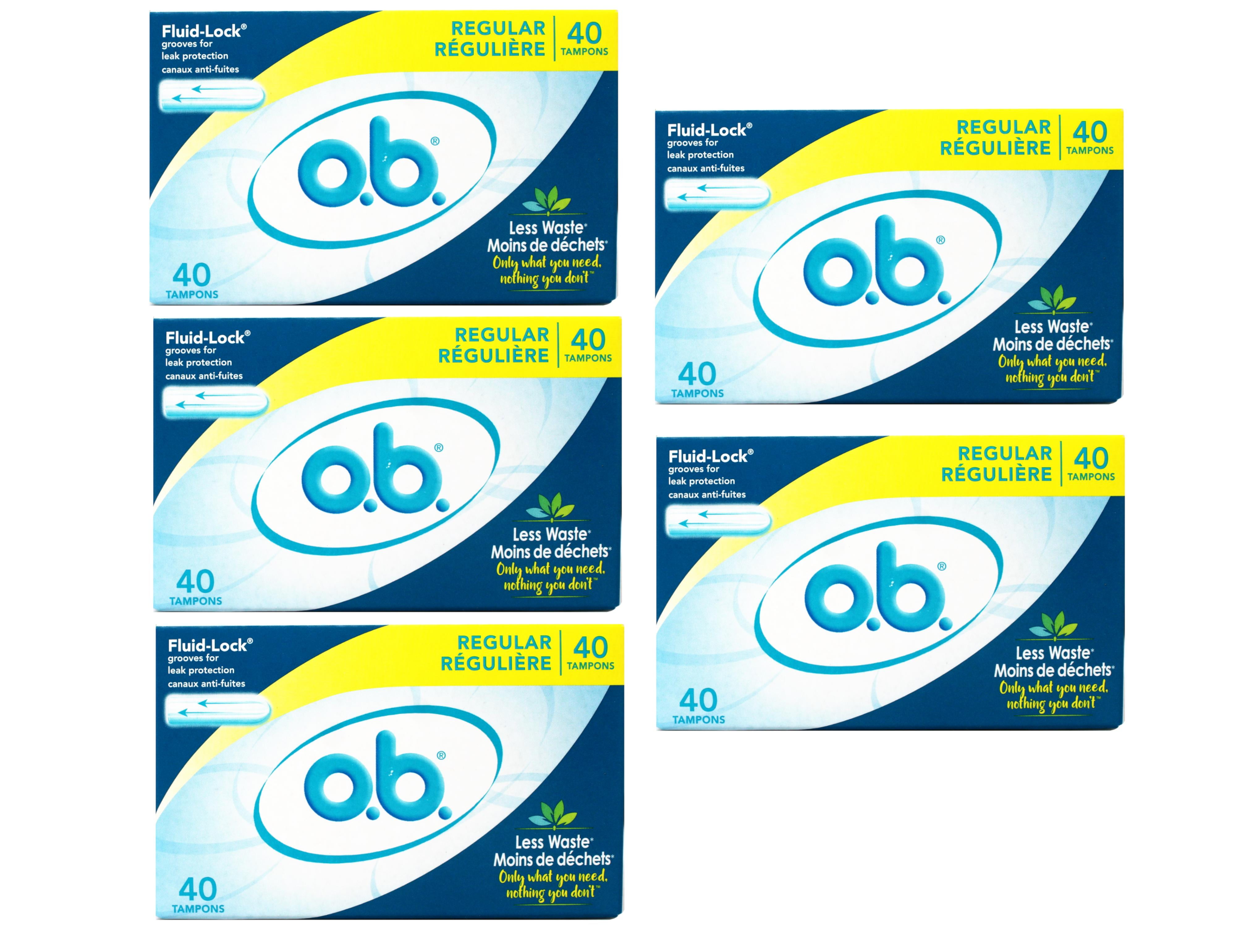 o.b. Tampons No Applicator, Unscented - 40ct, Applicator-Free Tampons ...