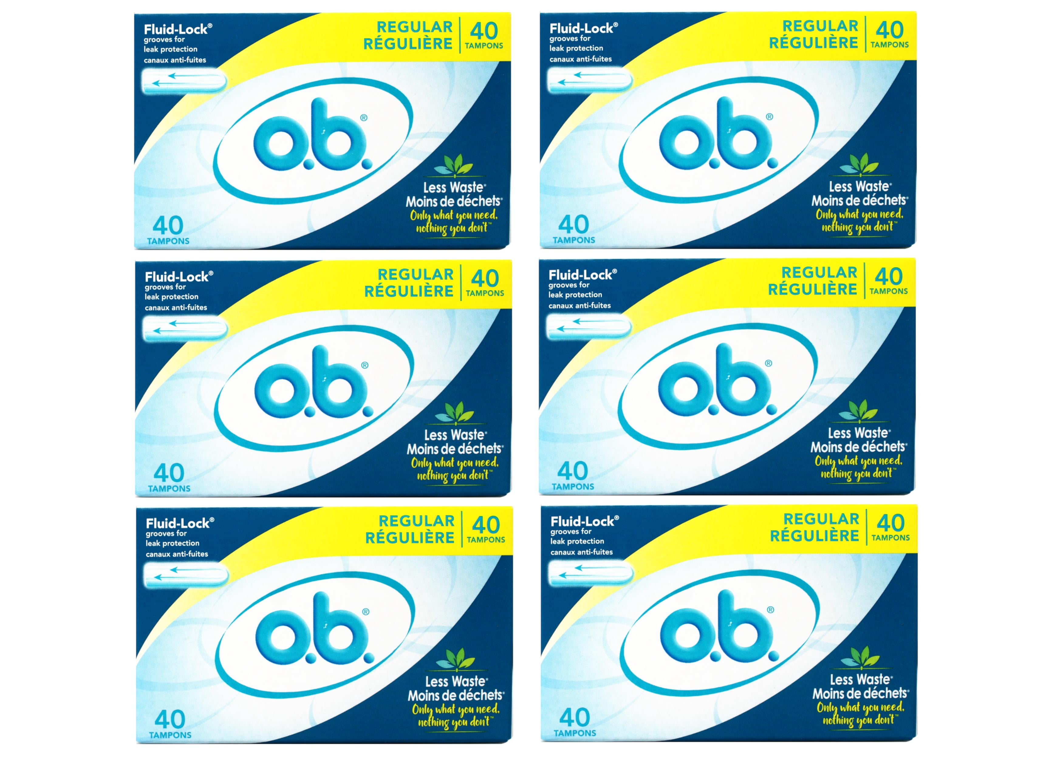 o.b. Tampons No Applicator, Unscented - 40ct, Applicator-Free Tampons ...