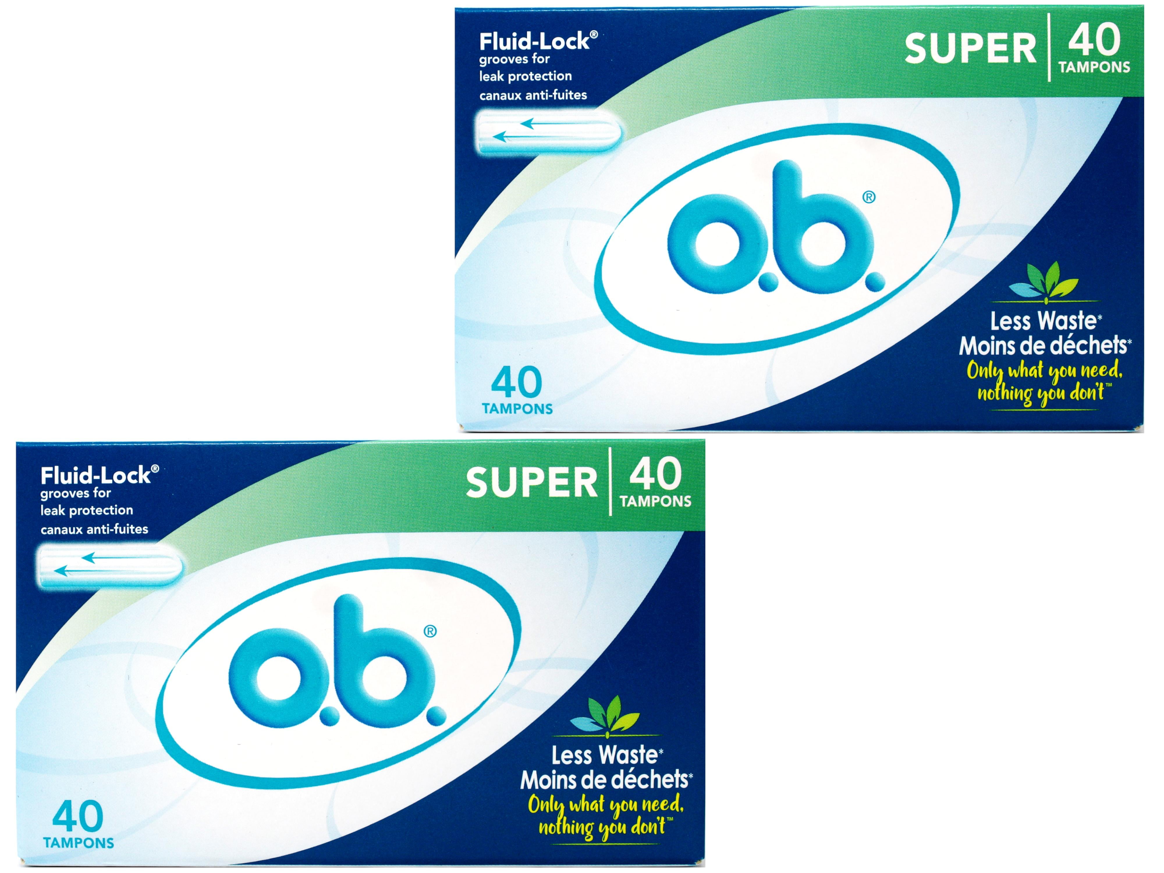 o.b. Tampons No Applicator, Unscented - 40ct, Applicator-Free Tampons ...