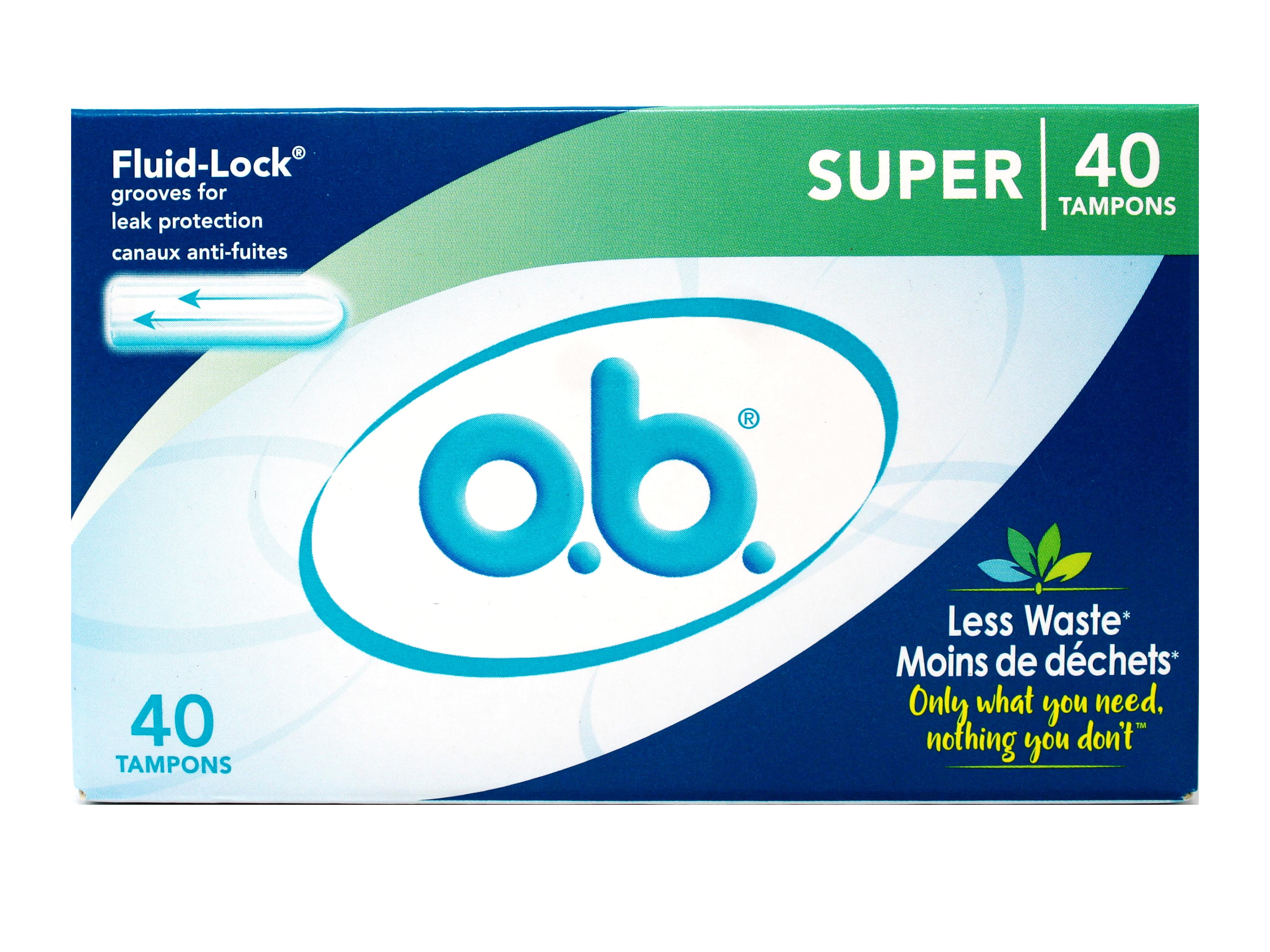 o.b. Tampons No Applicator, Unscented - 40ct, Applicator-Free Tampons ...