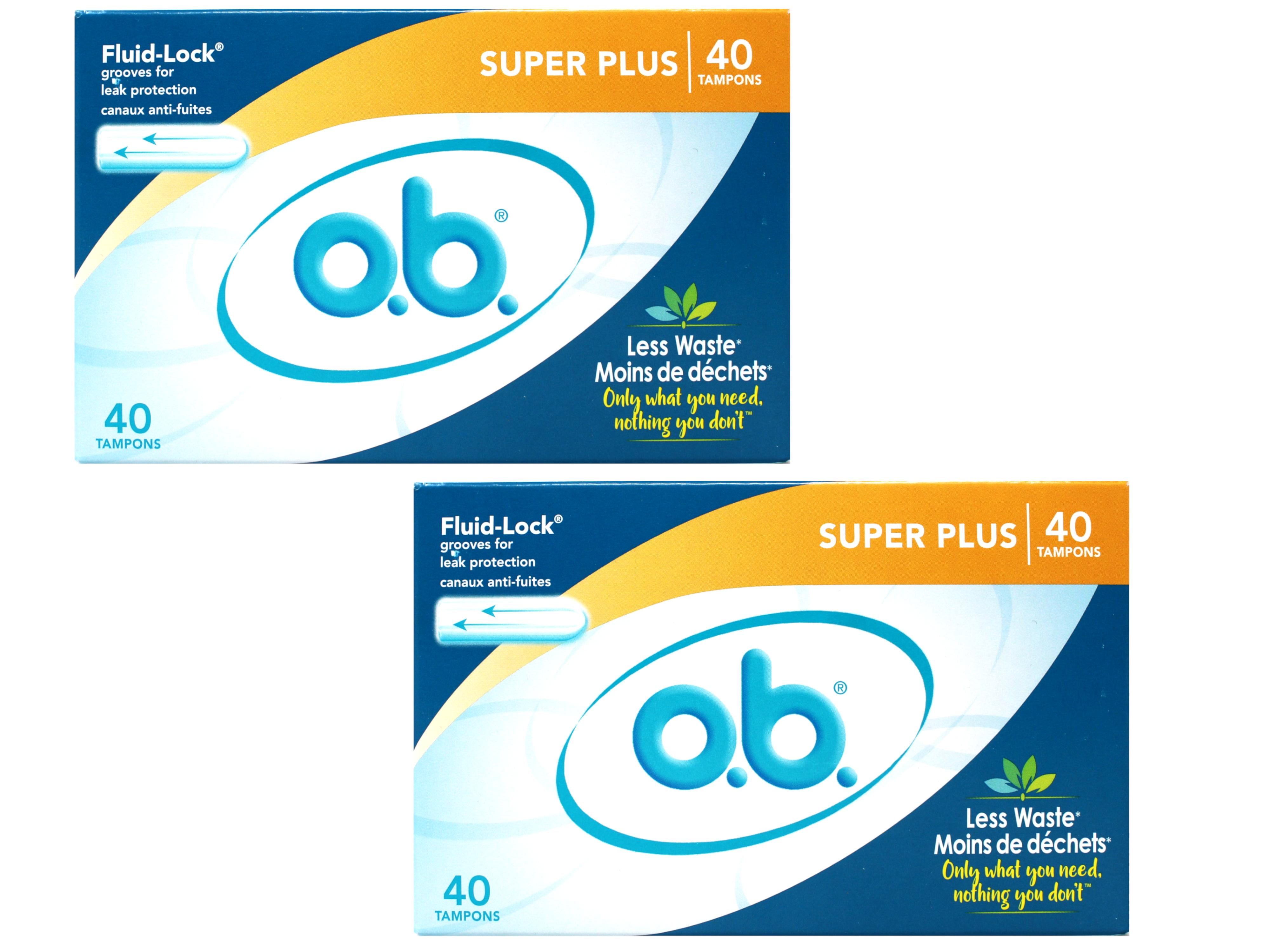 o.b. Tampons No Applicator, Unscented - 40ct, Applicator-Free Tampons ...