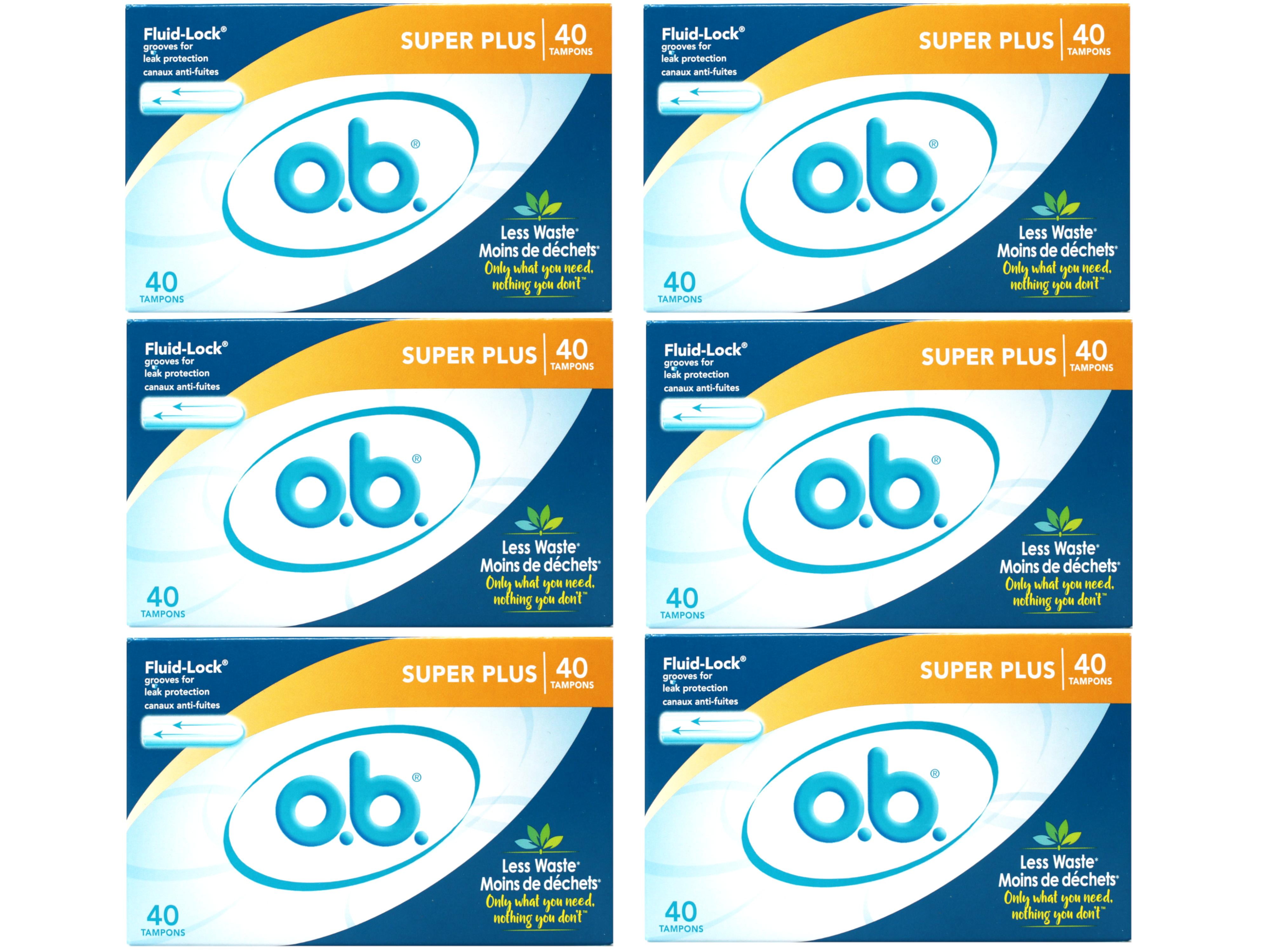 o.b. Tampons No Applicator, Unscented - 40ct, Applicator-Free Tampons ...