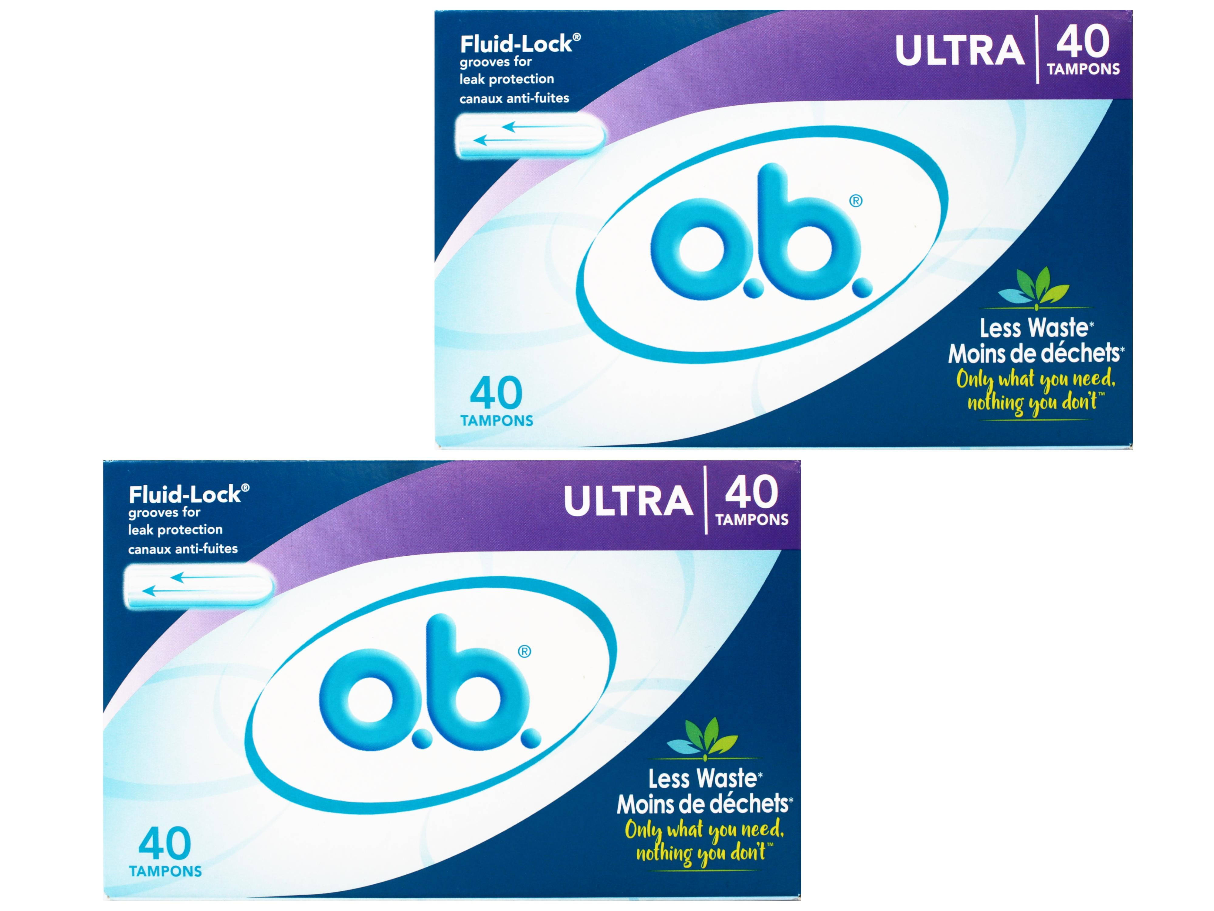 o.b. Tampons No Applicator, Unscented - 40ct, Applicator-Free Tampons ...