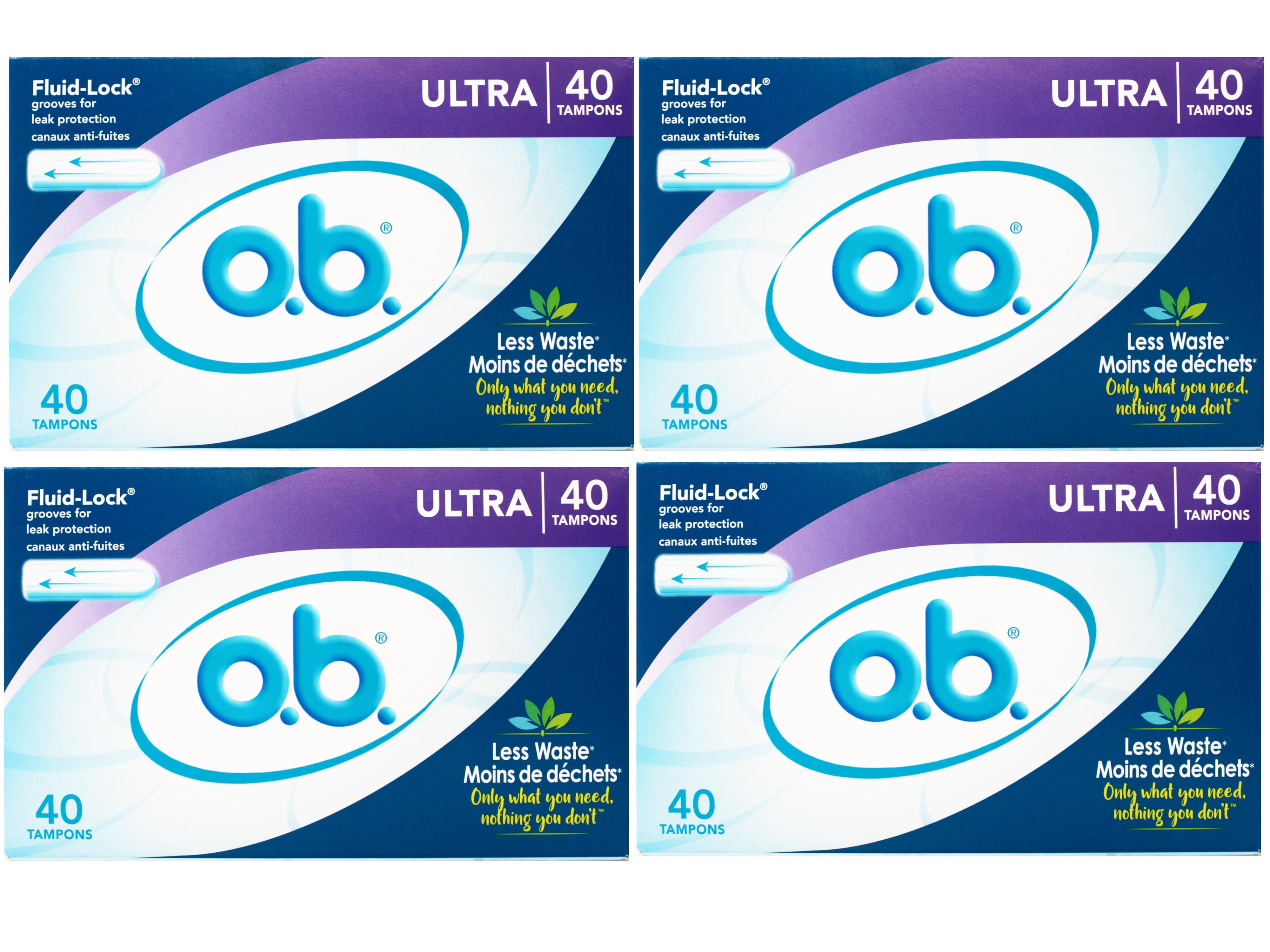 o.b. Tampons No Applicator, Unscented - 40ct, Applicator-Free Tampons ...