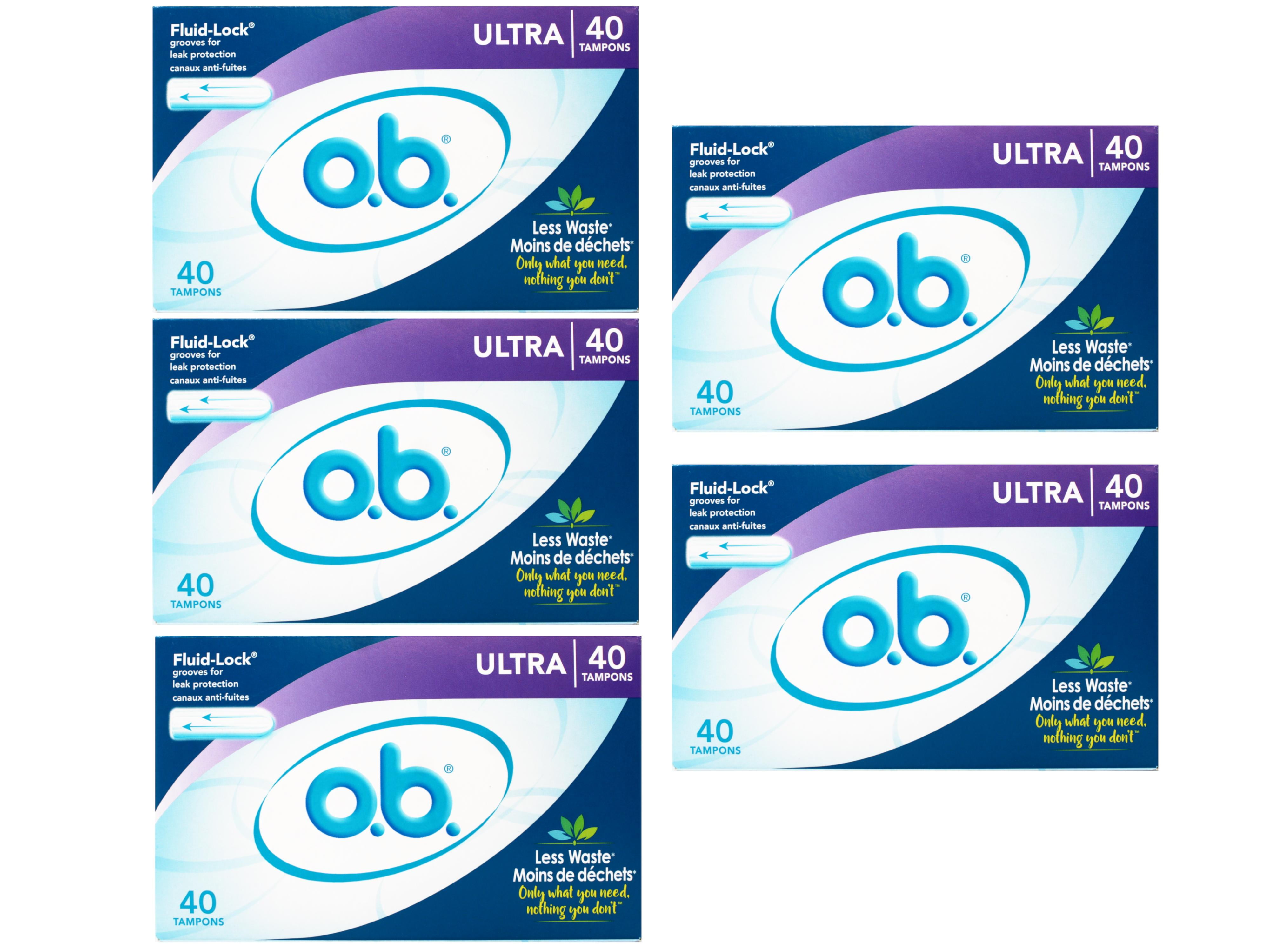 o.b. Tampons No Applicator, Unscented - 40ct, Applicator-Free Tampons ...