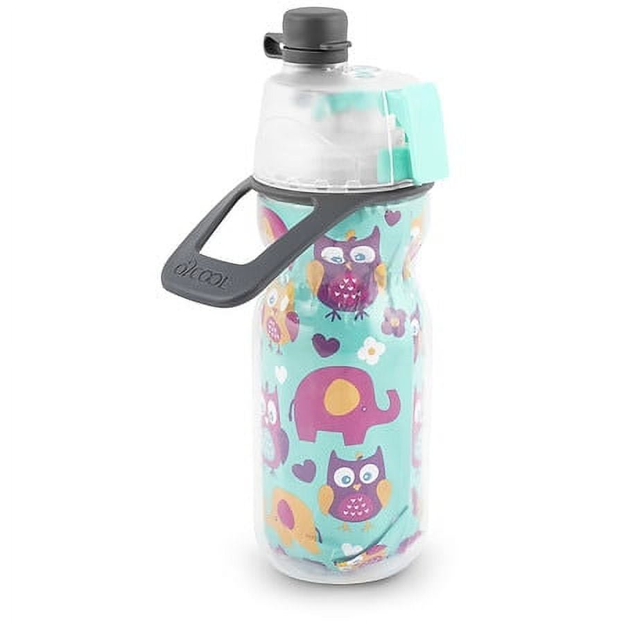 o2Cool Mist'n Sip Kids Squeeze Misting Water Bottle, Owl Pattern, 12 oz ...