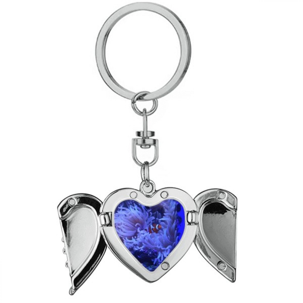 ocean anem fish science nature picture heart angel wing key chain ...