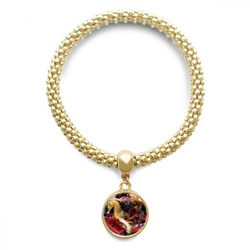 ocean deep water blue hippocampus water en bracelet round pendant ...