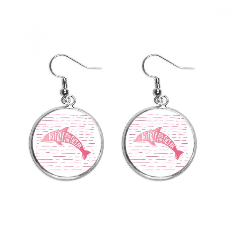 ocean dolphins jump freely ear dangle silver drop ear jewelry woman ...