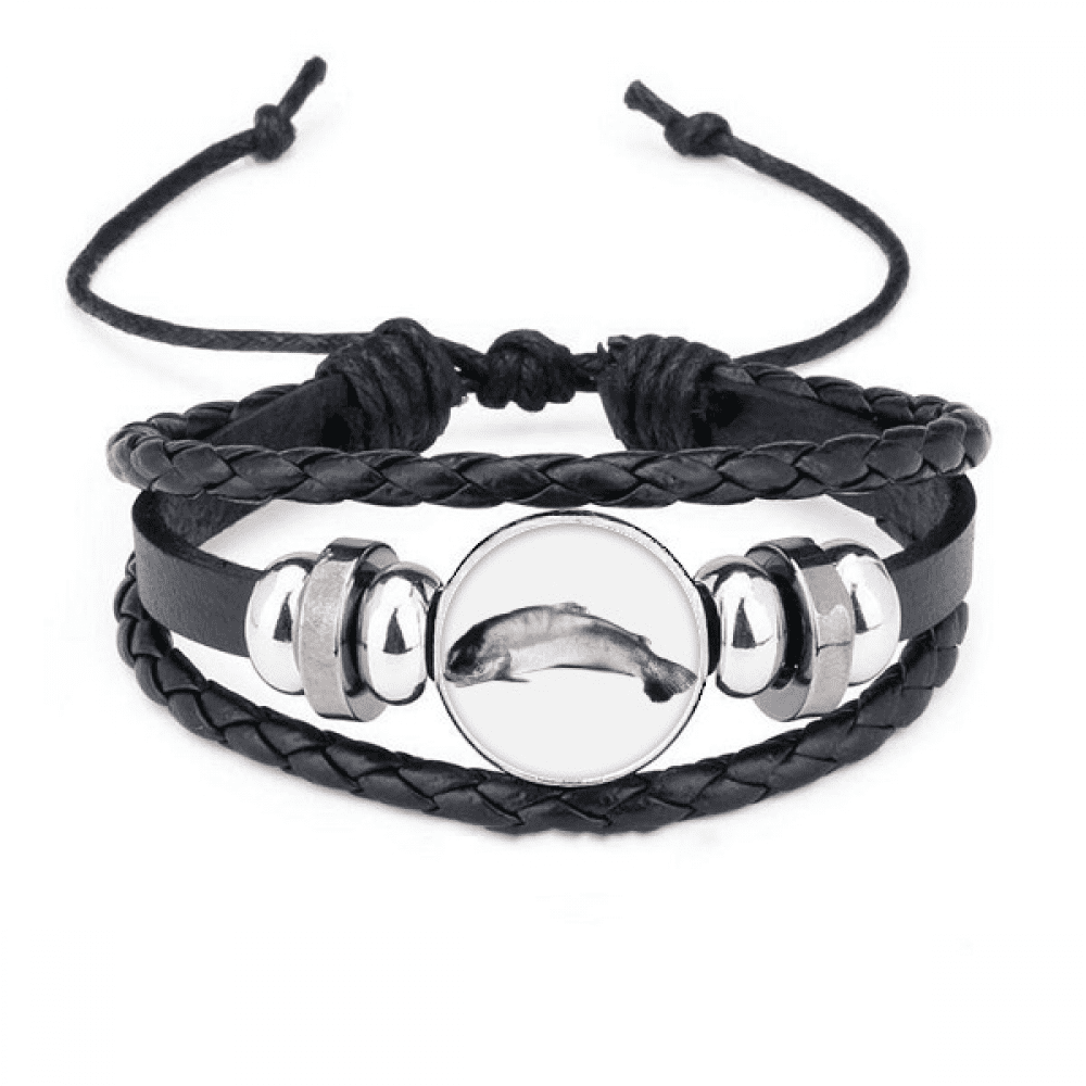 ocean fish alive activity curly bracelet braided leather woven ...