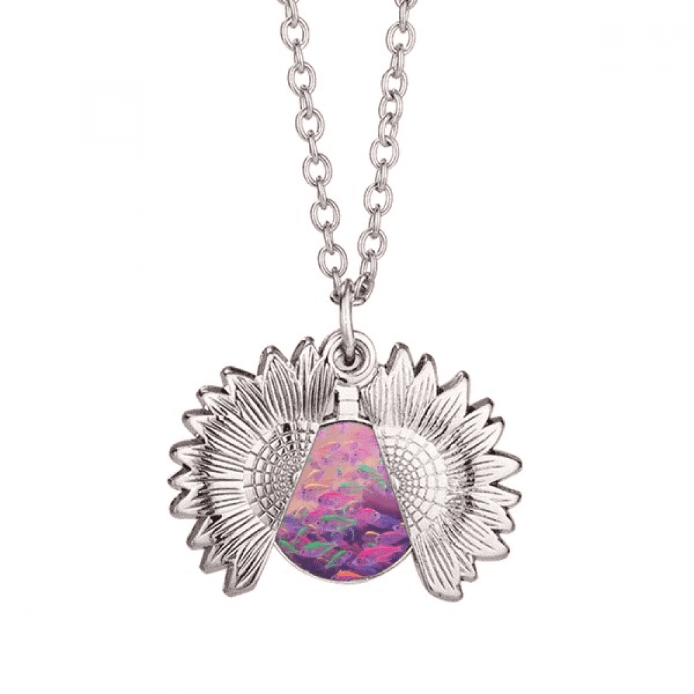 ocean fish science nature picture sunflower necklace pendant locket ...