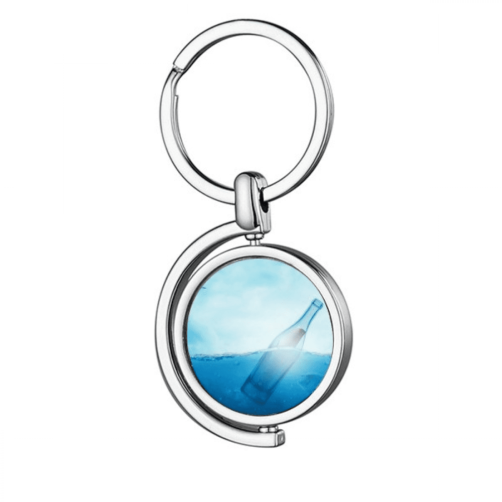 ocean glass science nature Rotating Keychain Metal Keyring Holder ...