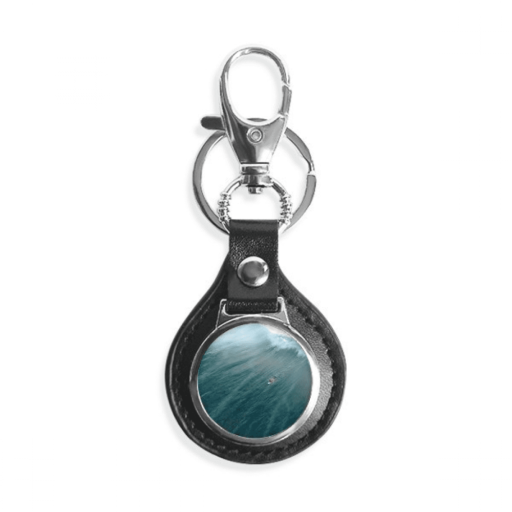 ocean sand beach sea surfing wave picture key link chain keyholder ...