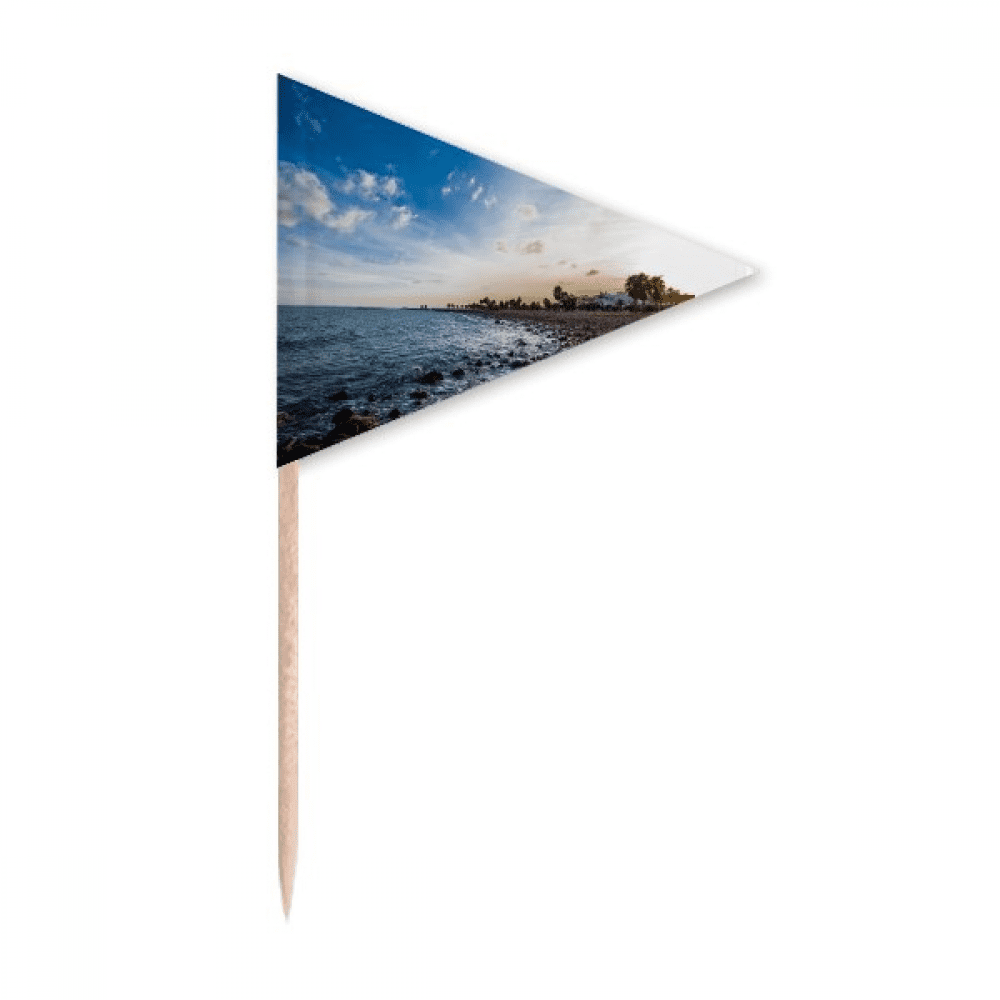 ocean st beach sea picture Toothpick Triangle Cupcake Toppers Flag ...