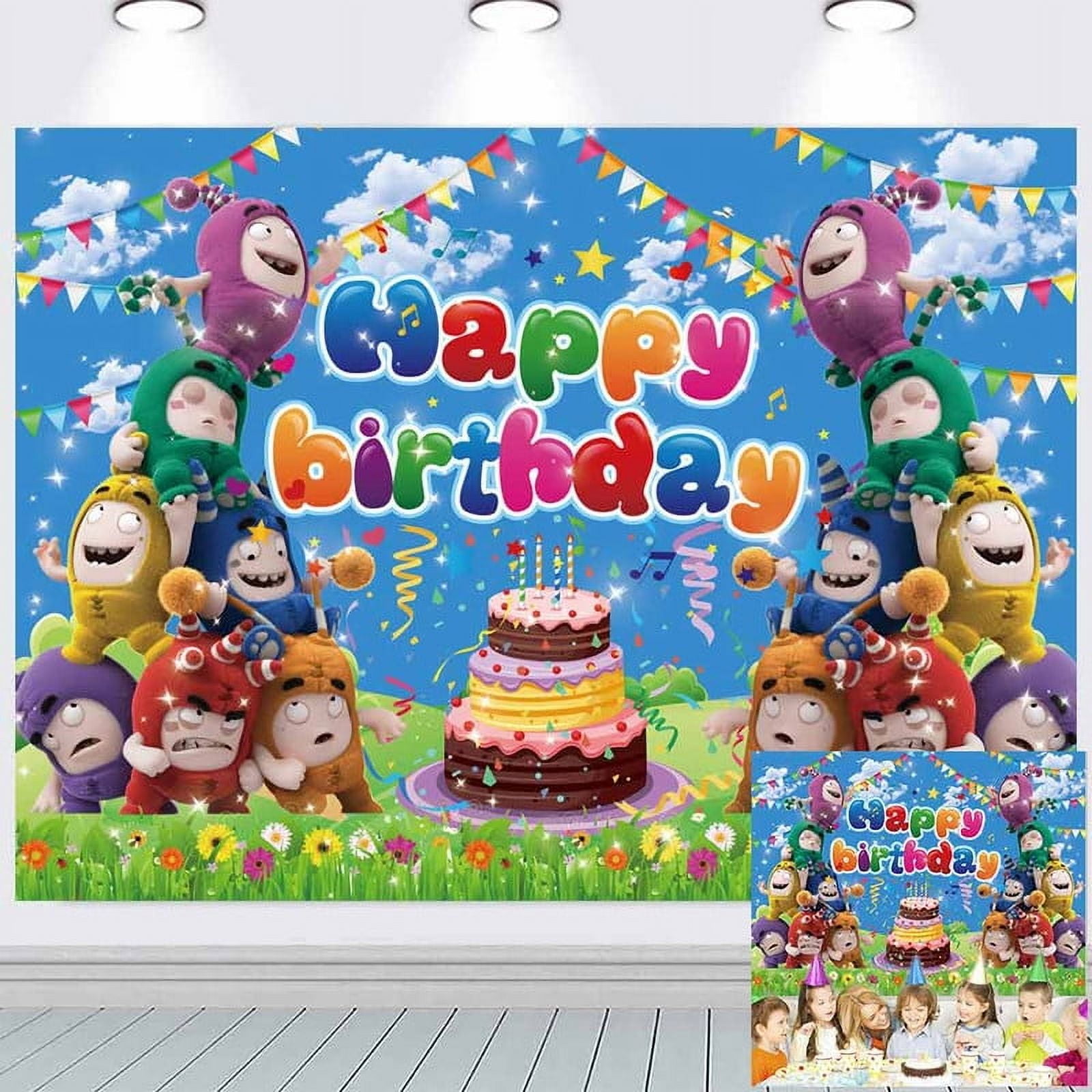 oddbods Backdrop Banner Party Supplies Post Birthday Decorations ...