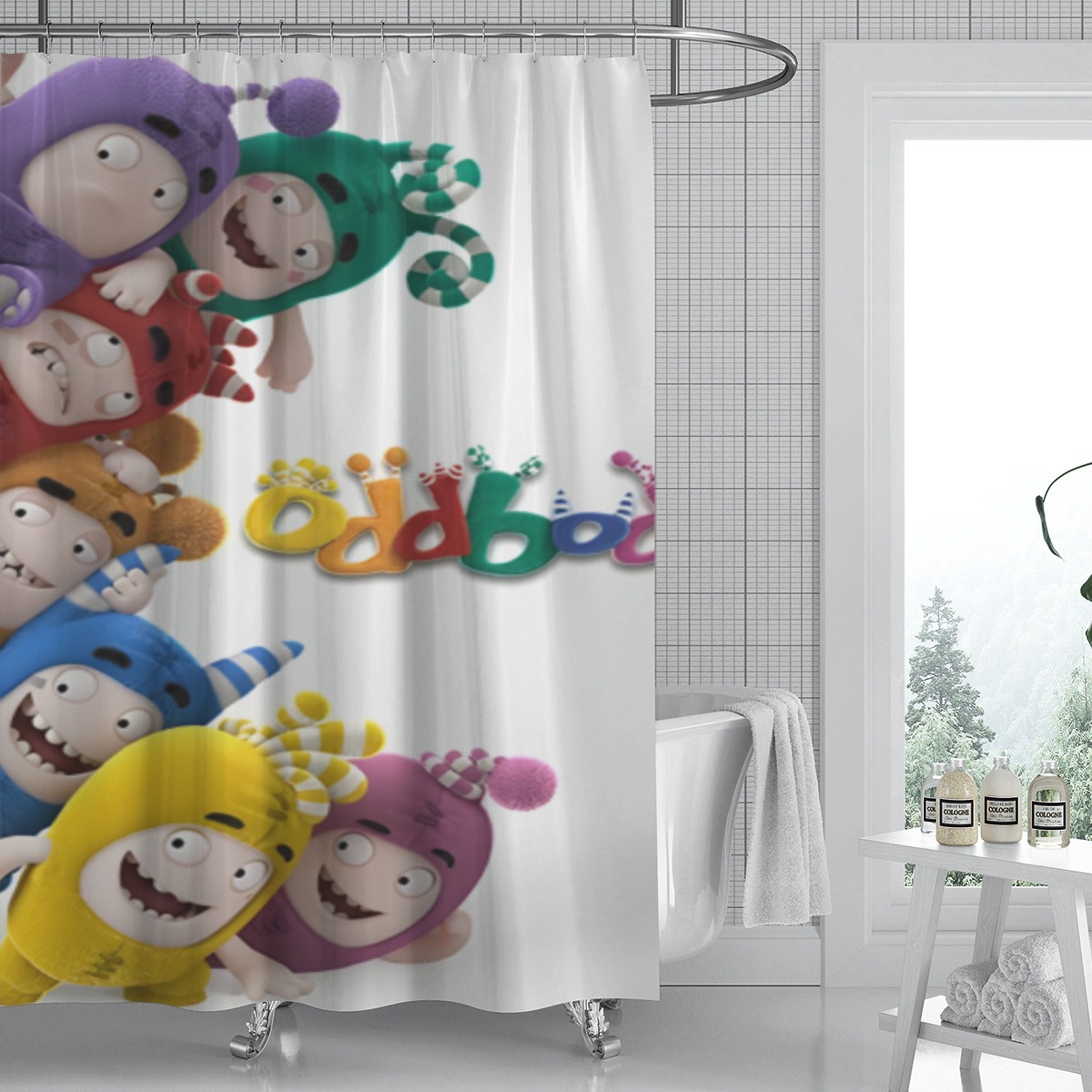 oddbods shower curtain boasts a stunning design, features waterproof ...