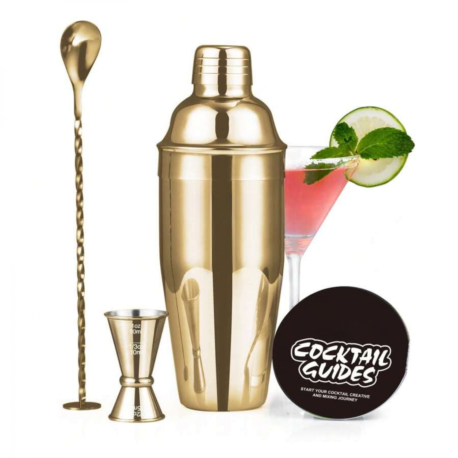 odorsTT 24oz Cocktail Shaker Set, Stainless Steel Martini Shaker Set ...