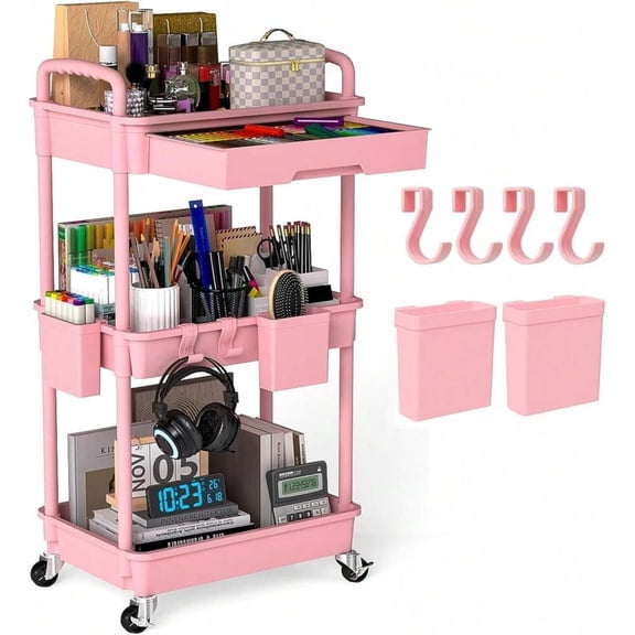 3 Drawer Pink Cart