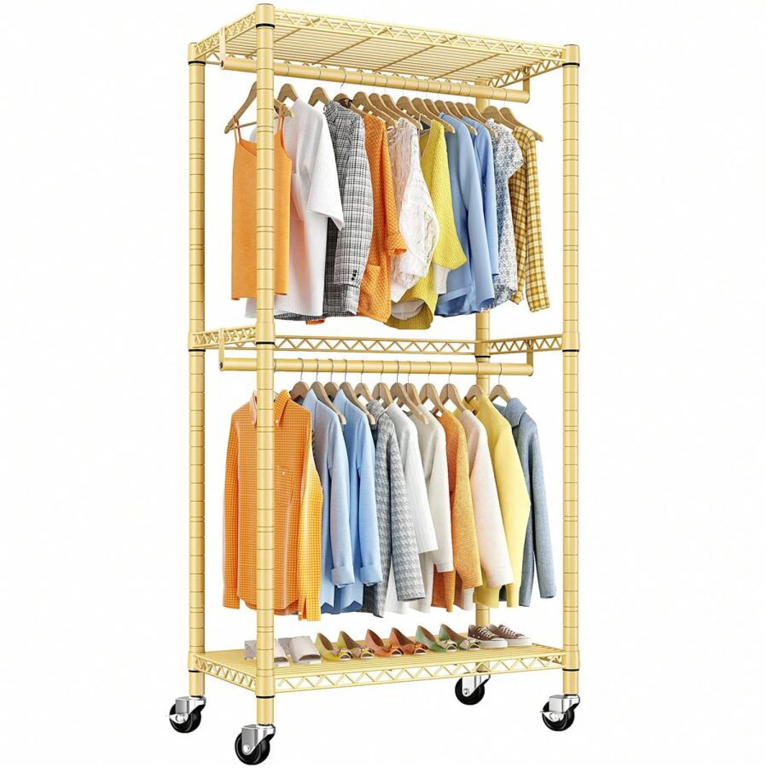 odorsTT Clothes Rack, 79"H Heavy Duty Clothing Rack With Wheels ...