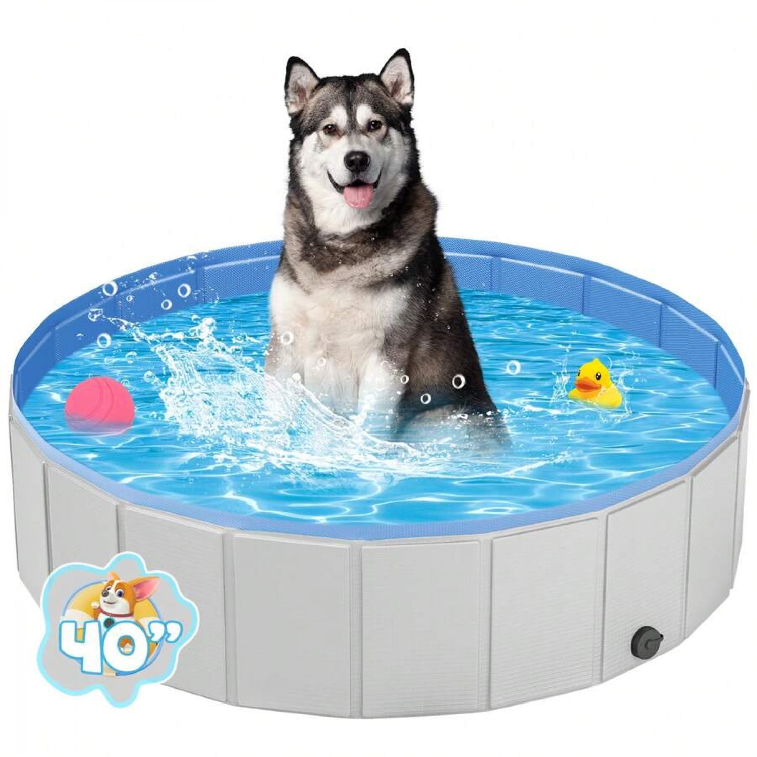 odorsTT Portable Dog Pool PVC Pet Swimming Pool Bathtub Collapsible Dog ...