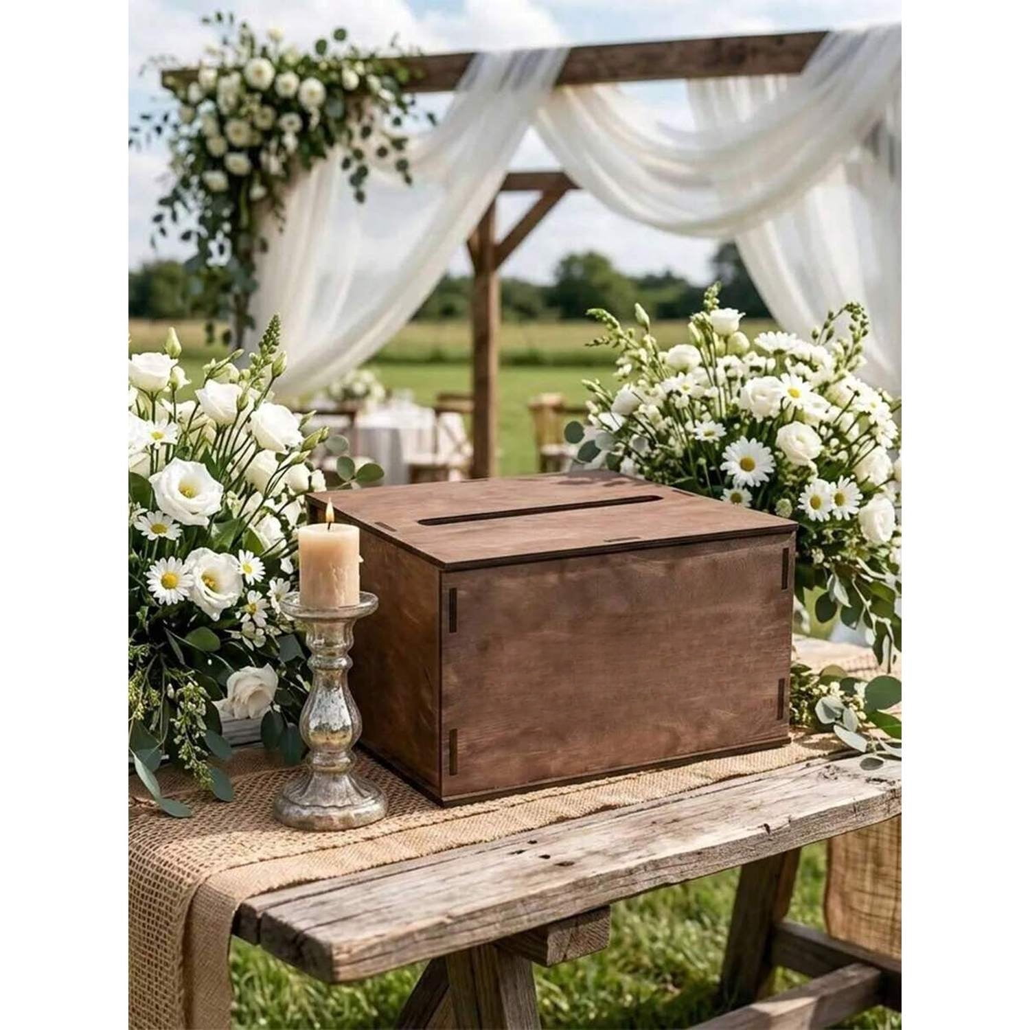 odorsTT Rustic Wooden Wedding Card Box for Reception - DIY Money Gift ...