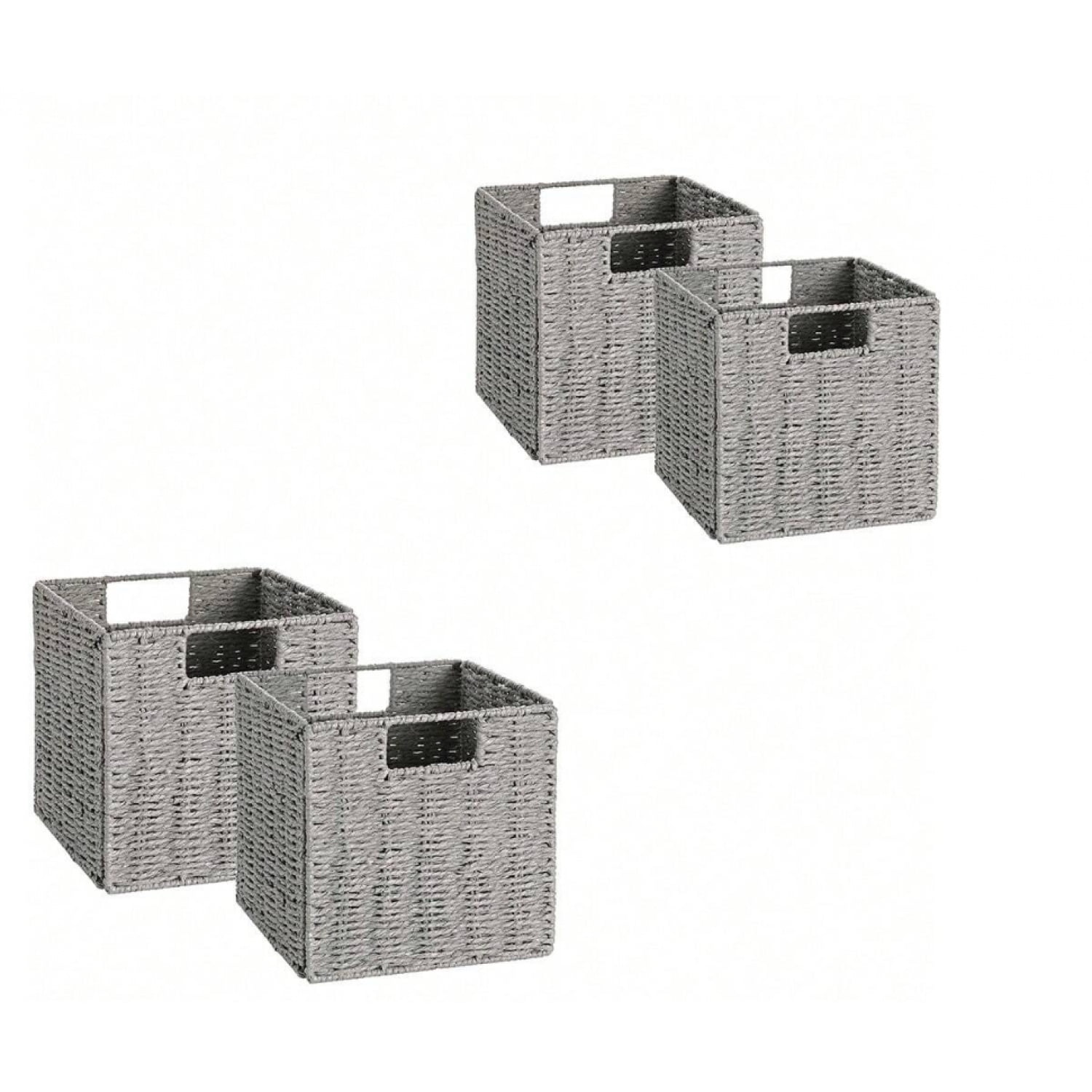 odorsTT Set Of 4pcs Basket, Hand-Woven Paper String Storage Baskets ...